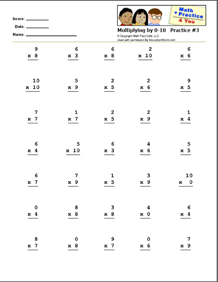 Multiplication Facts Worksheets 0 10 Davezan