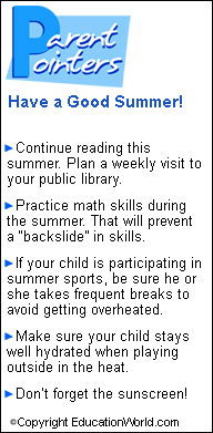 Parent Pointers for Summer | Education World