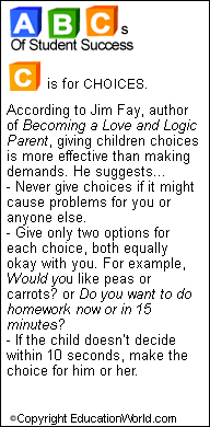 ABCs of Student Success: C Is for Choices | Education World