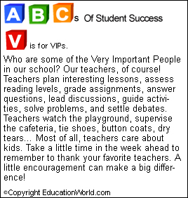ABCs of Student Success: V Is for VIPs | Education World