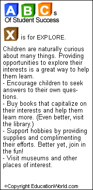 ABCs of Student Success: X Is for eXplore | Education World