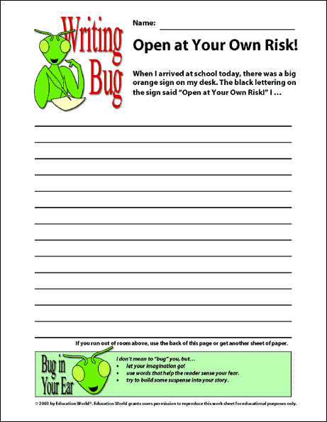 Writing Bug: Open at Your Own Risk! | Education World