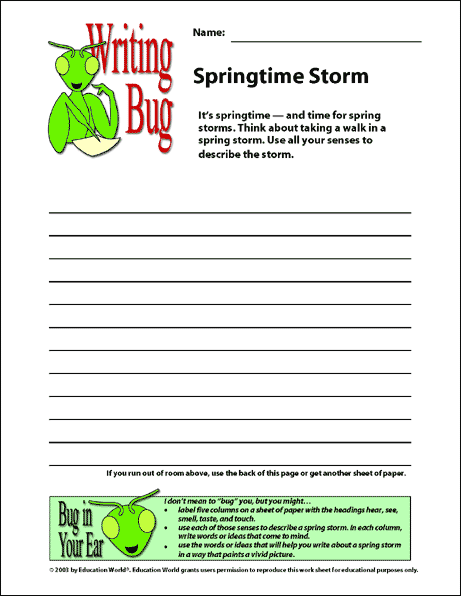 Writing Bug: Springtime Storm | Education World