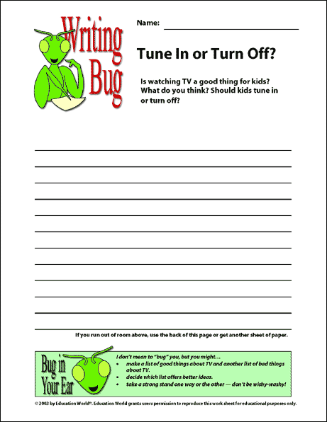 Writing Bug: Tune In or Turn Off? | Education World
