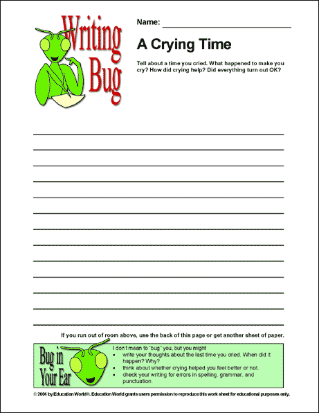 Writing Bug: A Crying Time | Education World
