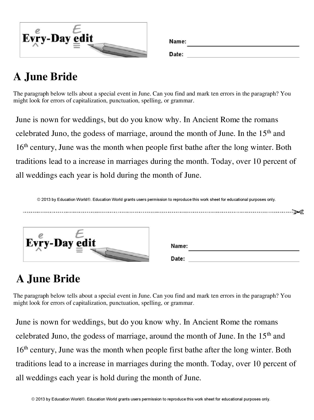 A June Bride | Education World