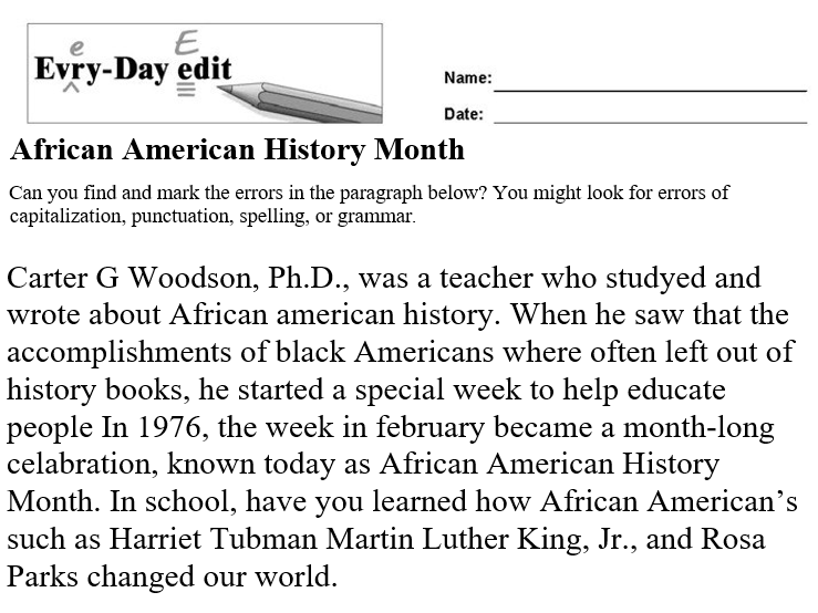 African American History Month: Editable Version for Student Remote ...