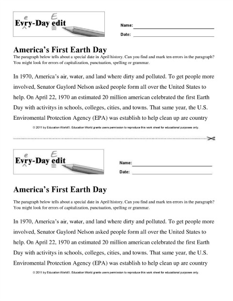 Every-Day Edit: America's First Earth Day | Education World