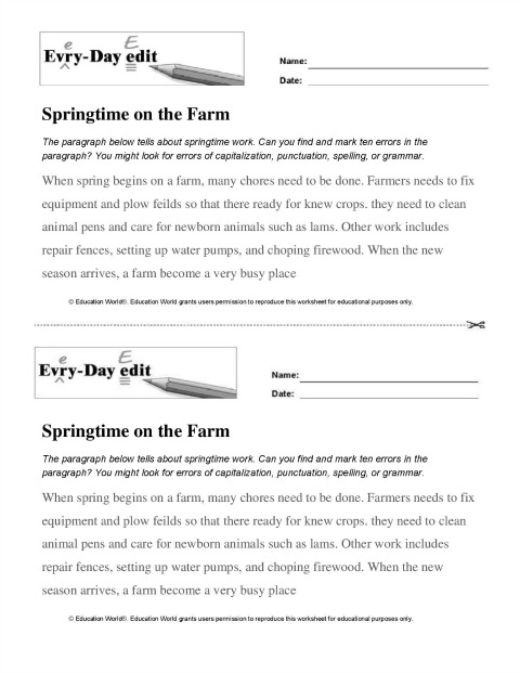 Every-Day Edit: Springtime on the Farm | Education World