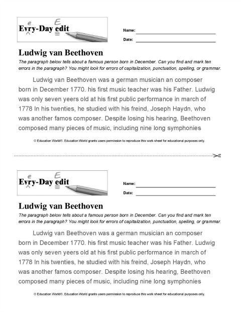 Everyday Edit: Beethoven Download | Education World