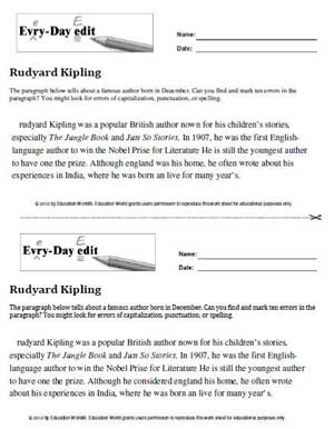 Everyday Edit: Kipling Download | Education World