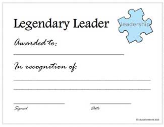 Legendary Leader Editable Certificate | Education World