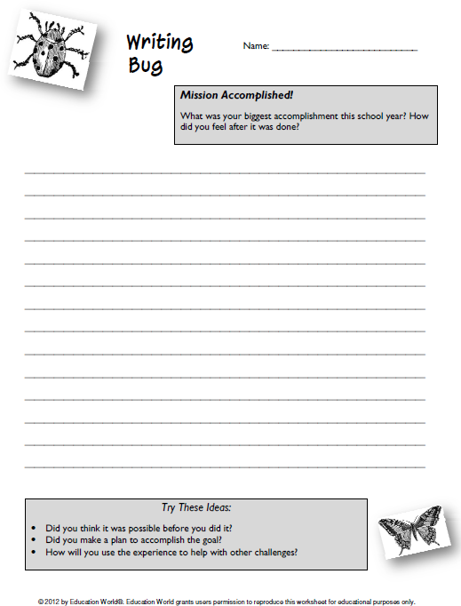Writing Bug: Mission Accomplished | Education World
