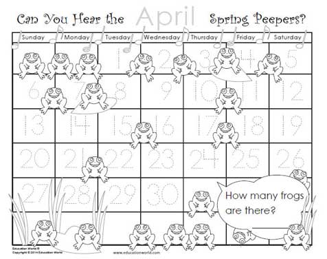 April 2014 Traceable Calendar | Education World