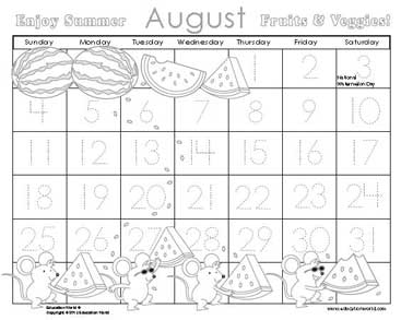 August 2013 Traceable Calendar | Education World