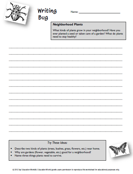 Writing Bug: Neighborhood Plants | Education World