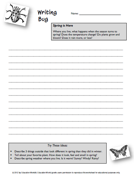 Writing Bug: Spring is Here | Education World