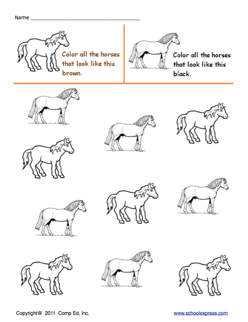 School Express Color Match Worksheet | Education World