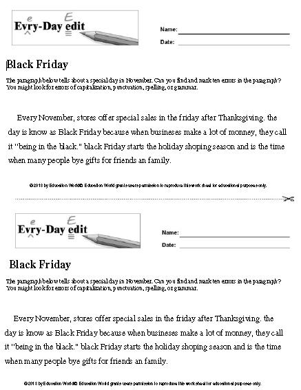 Every-Day Edit: Black Friday | Education World