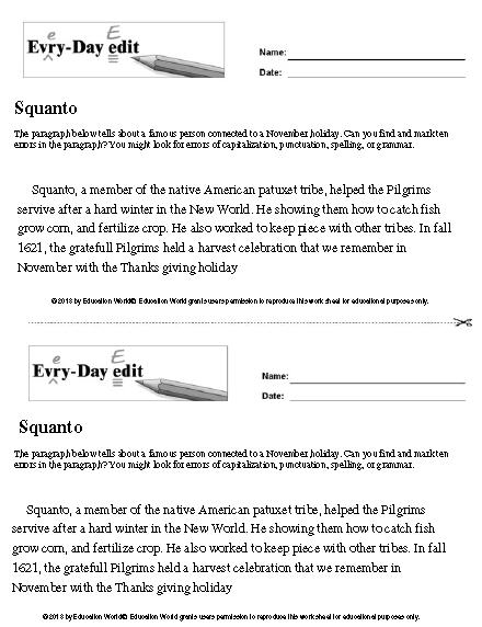 Every-Day Edit: Squanto | Education World