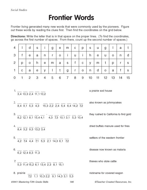 Frontier Words | Education World