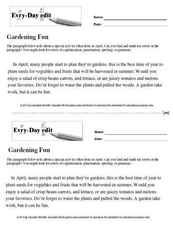 Every-Day Edit: Gardening Fun | Education World