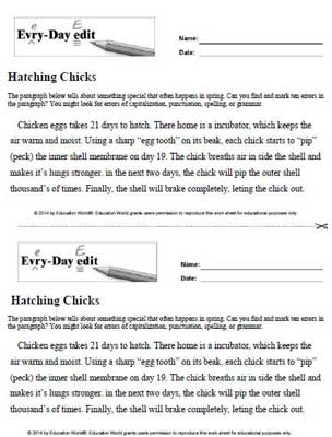 Every-Day Edit: Hatching Chicks Printable | Education World