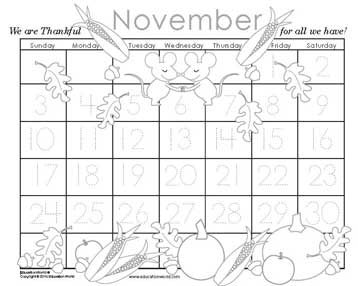 November 2013 Traceable Calendar | Education World