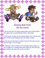 World Book Day is Coming! Amazing Book Facts (Interactive Notebook ...