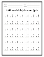 Minute Multiplication Worksheet | Education World