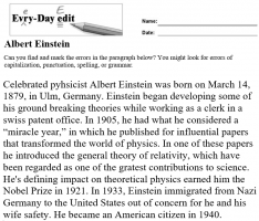 Every-Day Edits: Albert Einstein Editable Version for Student Remote ...