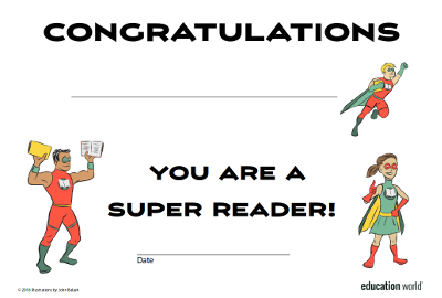 Super Reader Printable Certificate | Education World