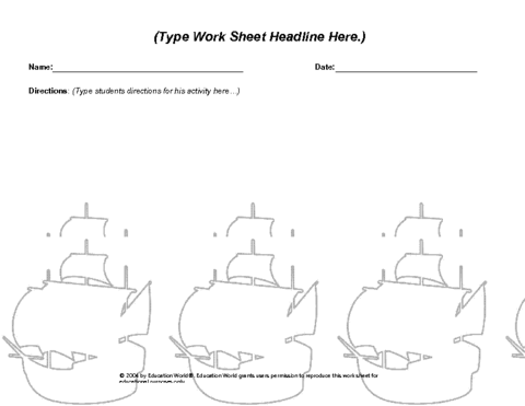 Columbus Day Worksheet Template | Education World